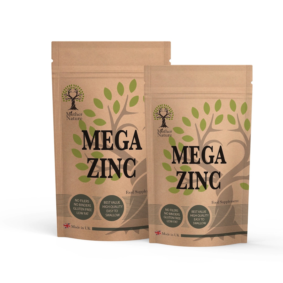 Mega Zinc Magnesium Glycinate Vitamin C Capsules High Strength Natural ...
