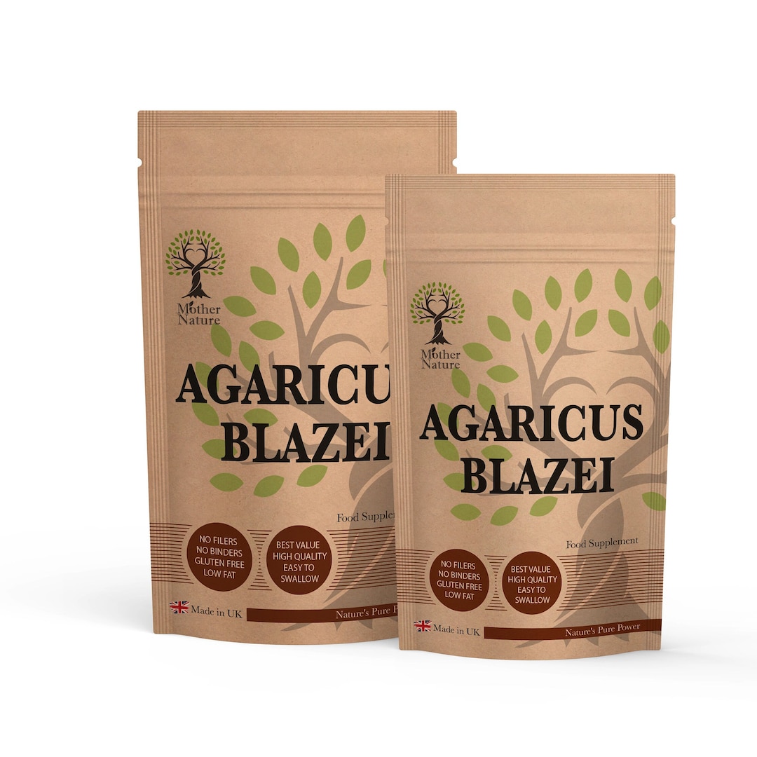 Agaricus Blazei Mushroom 500mg Capsules Natural Agaricus Blazei Vegan ...