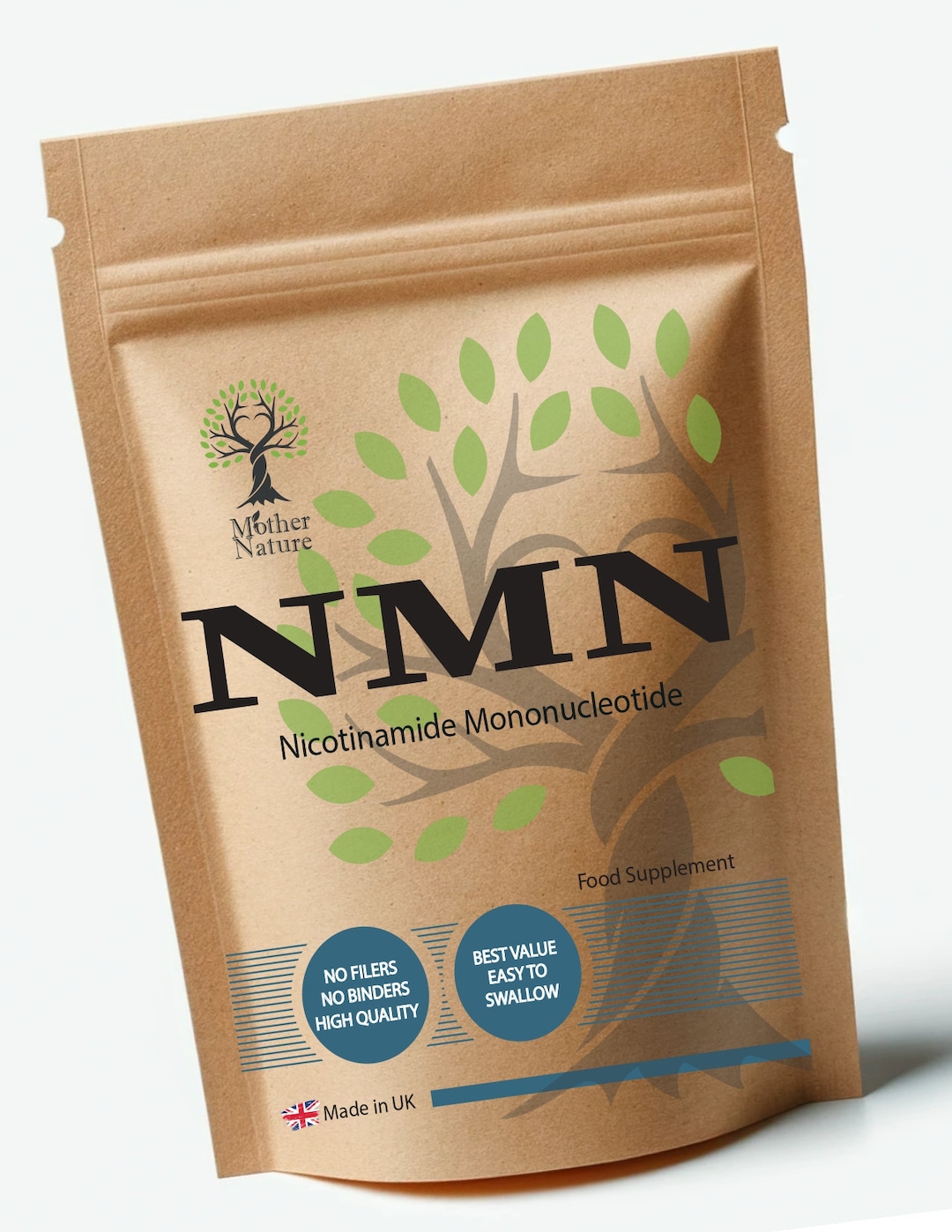 NMN Capsules 500mg Pure NMN Powder Nicotinamide Mononucleotide Vegan ...
