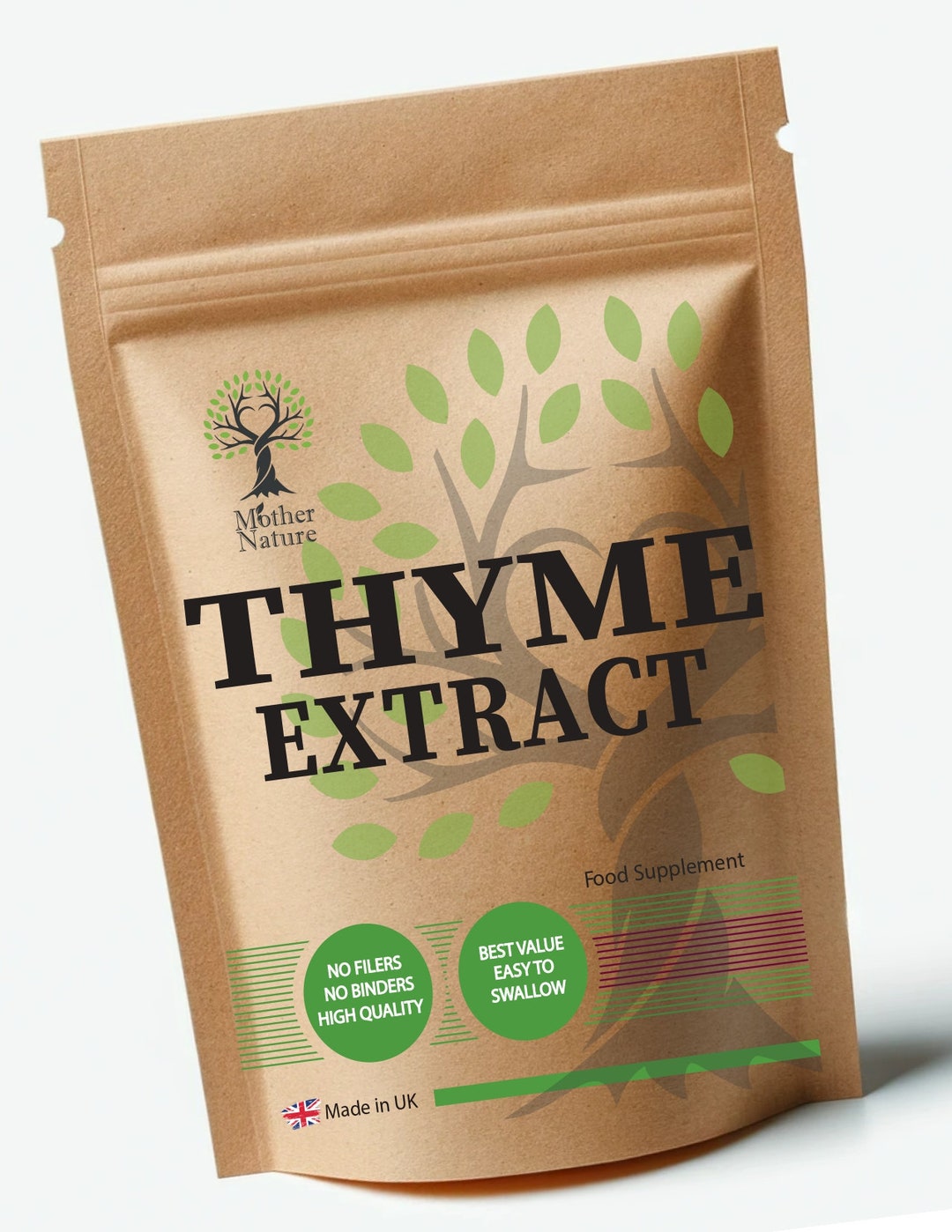 Thyme Capsules 500mg High Potency Clean Natural Thyme Extract Herbs Eco ...