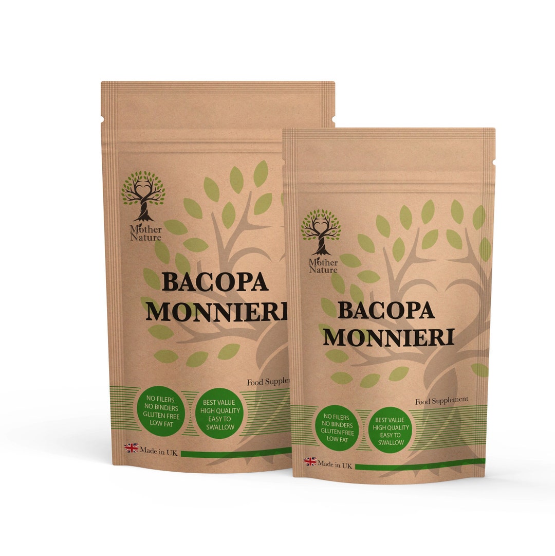 Bacopa Monnieri Capsules 600mg High Potency Natural Extract Bacopa ...
