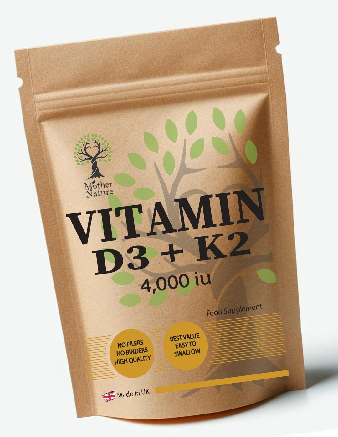 Vitamin D3 4000IU and K2 MK7 200 Mcg Natural Vitamin D3 K2 Powder D3 ...