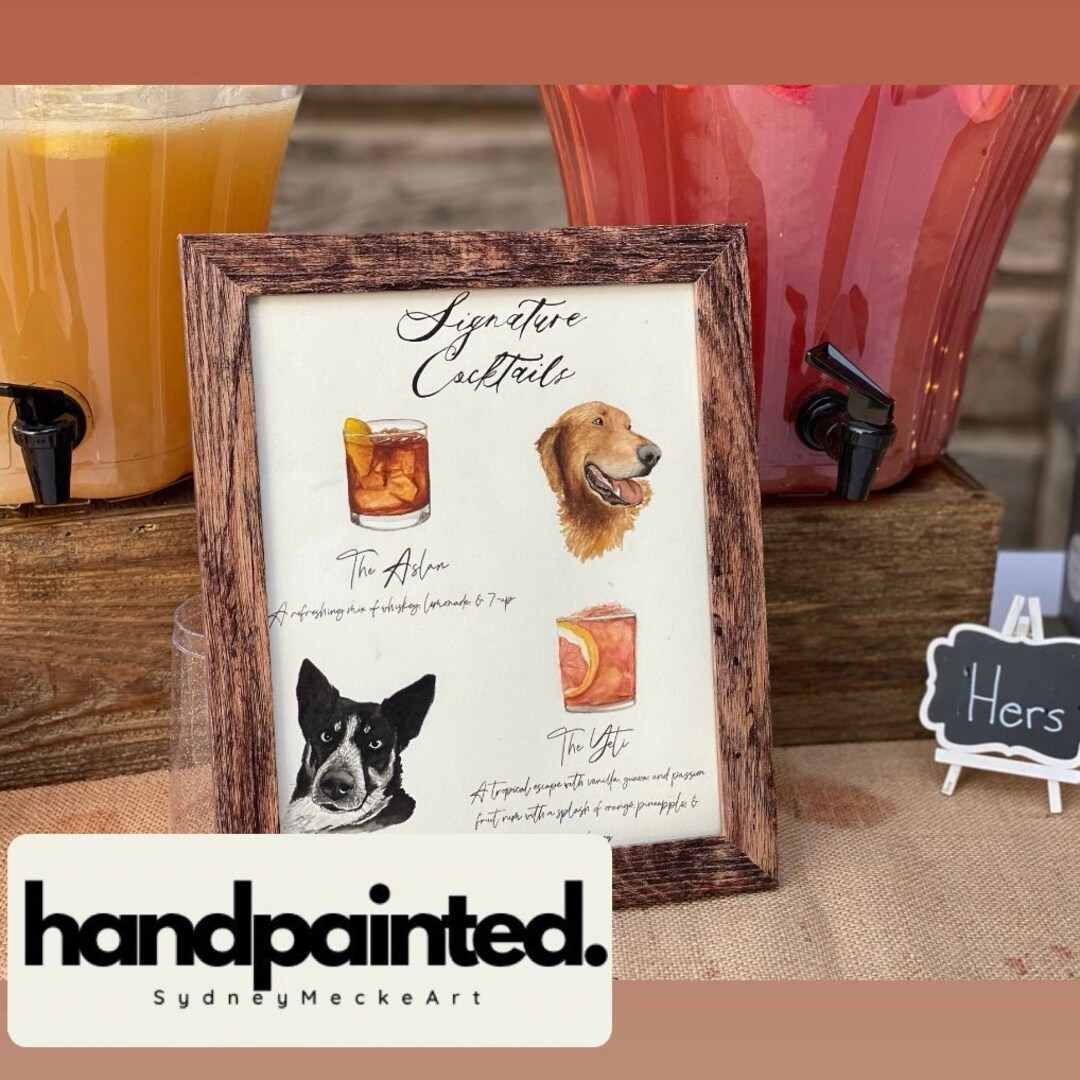 Dog Signature Drink Sign, Signature Drink Sign Pet, Signature Drink ...