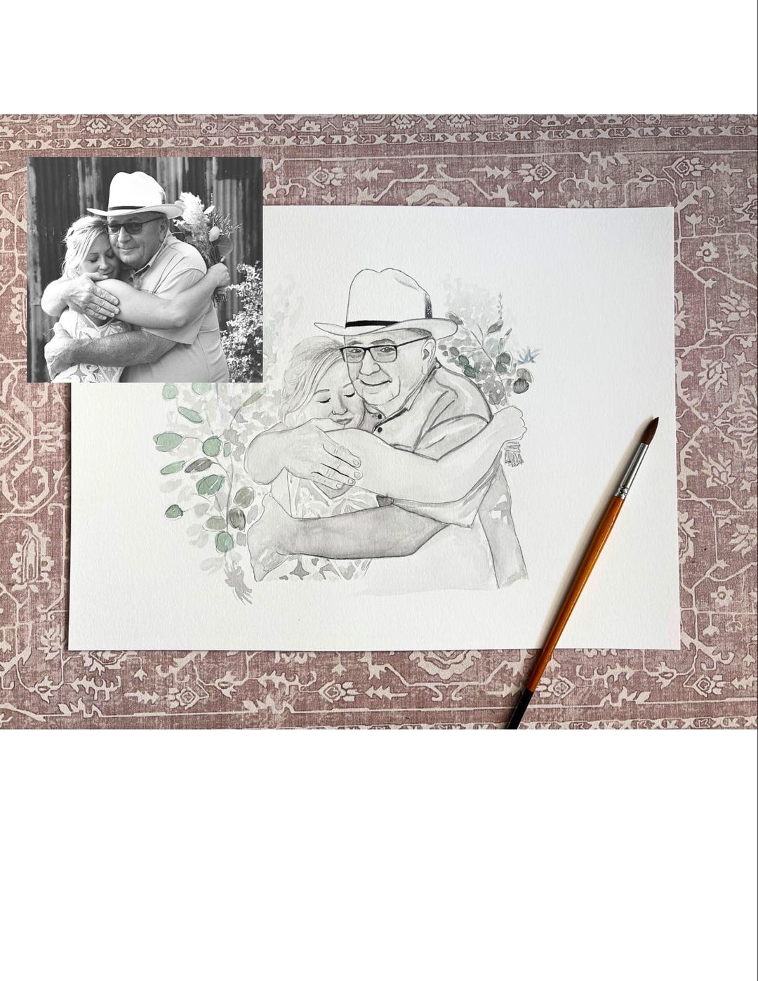 Custom Family Watercolor Portrait, Watercolor Family Portrait, Family ...