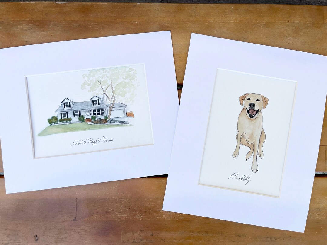 Custom Home Portrait, Pet Portrait, House Portrait, Hand Painted ...