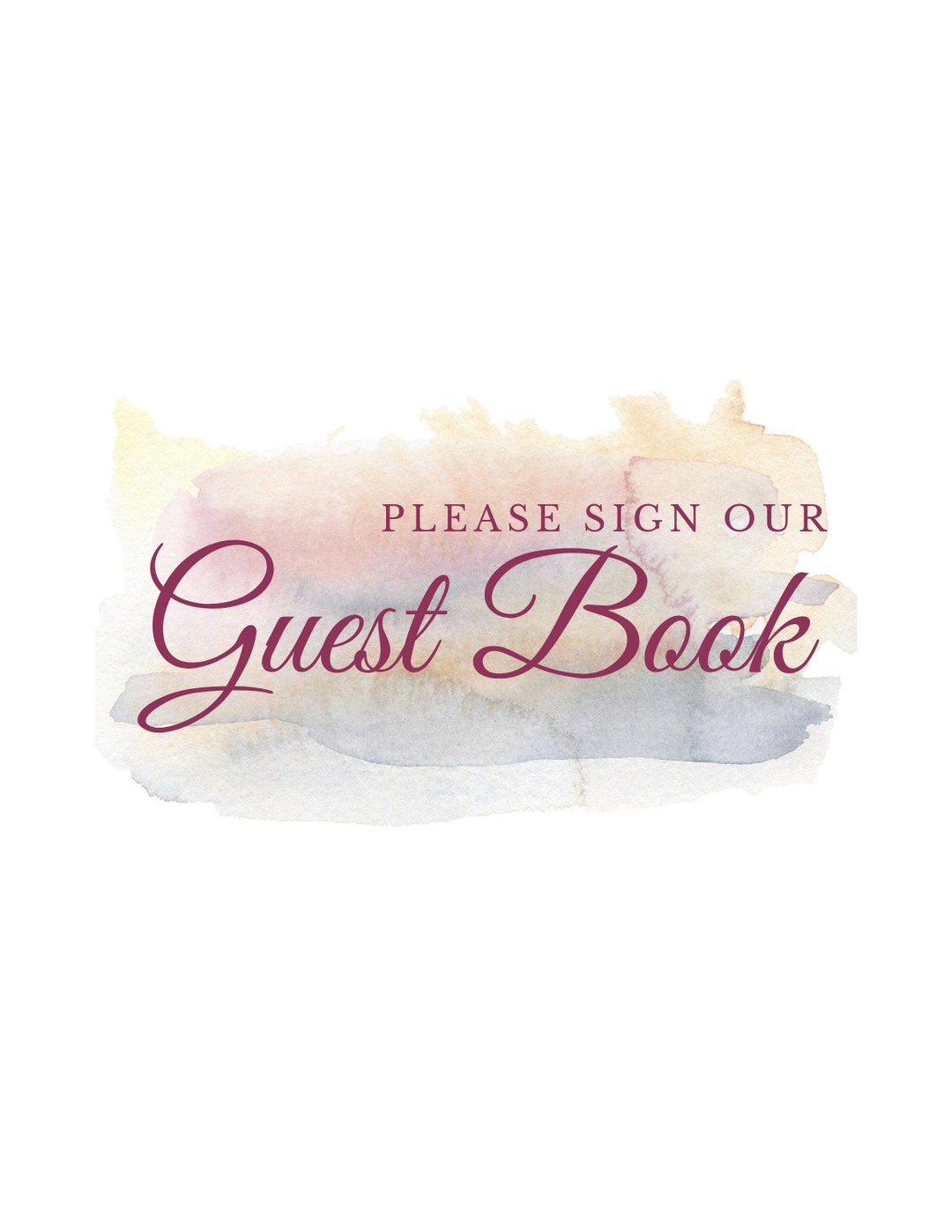 PRINTABLE Watercolor Guest Book Sign - Etsy