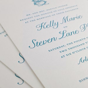 Antique Monogram Letterpress Wedding Invitation Suite - Etsy