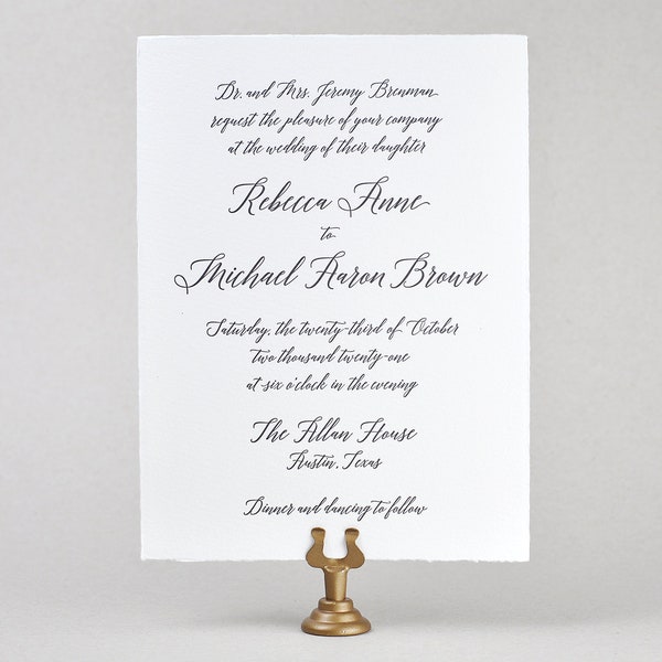 Deckled Edge Wedding Invitation - Etsy