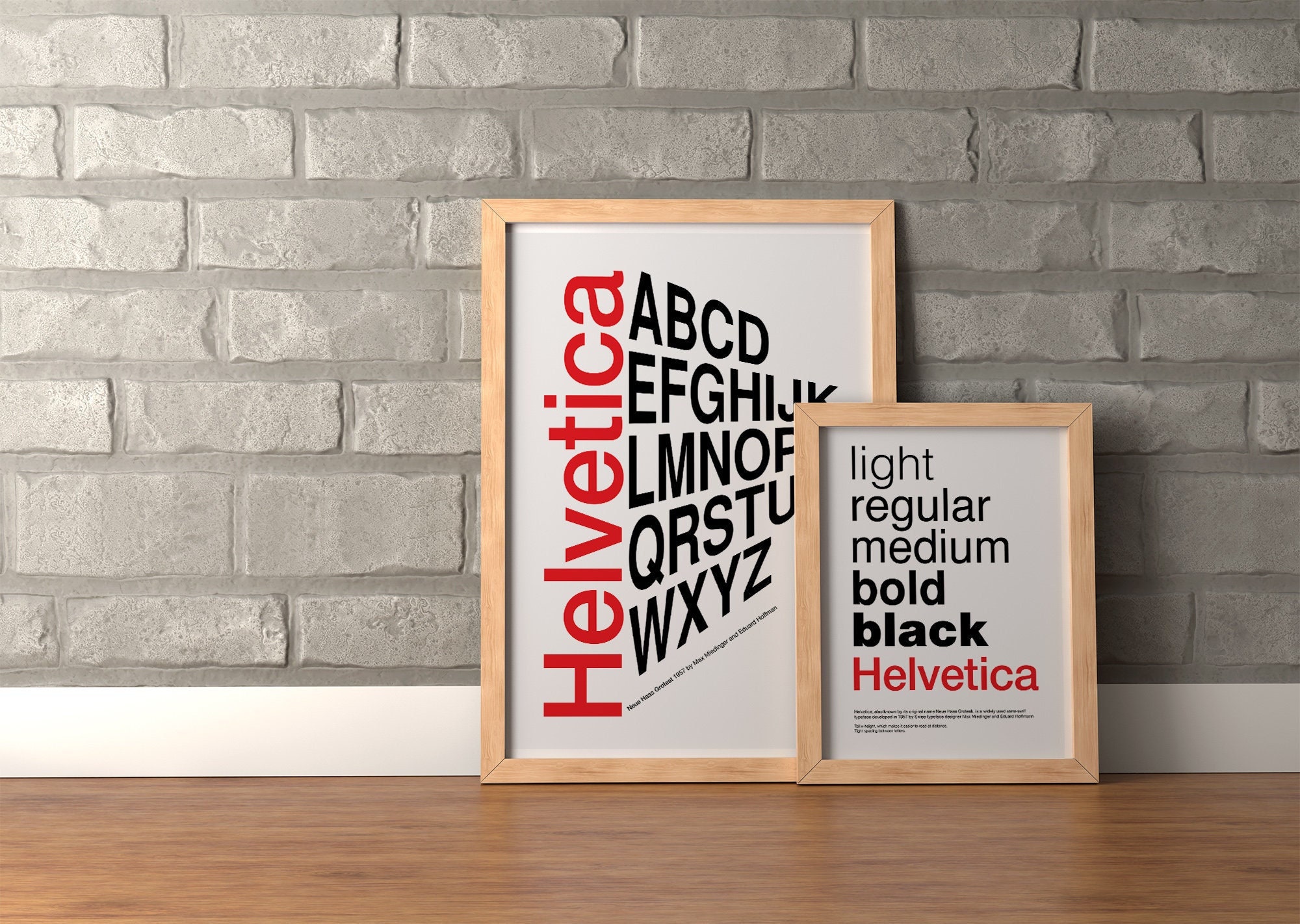 Set of 3 Helvetica Alphabet | Wall Art | Minimalist| Typographic Poster ...