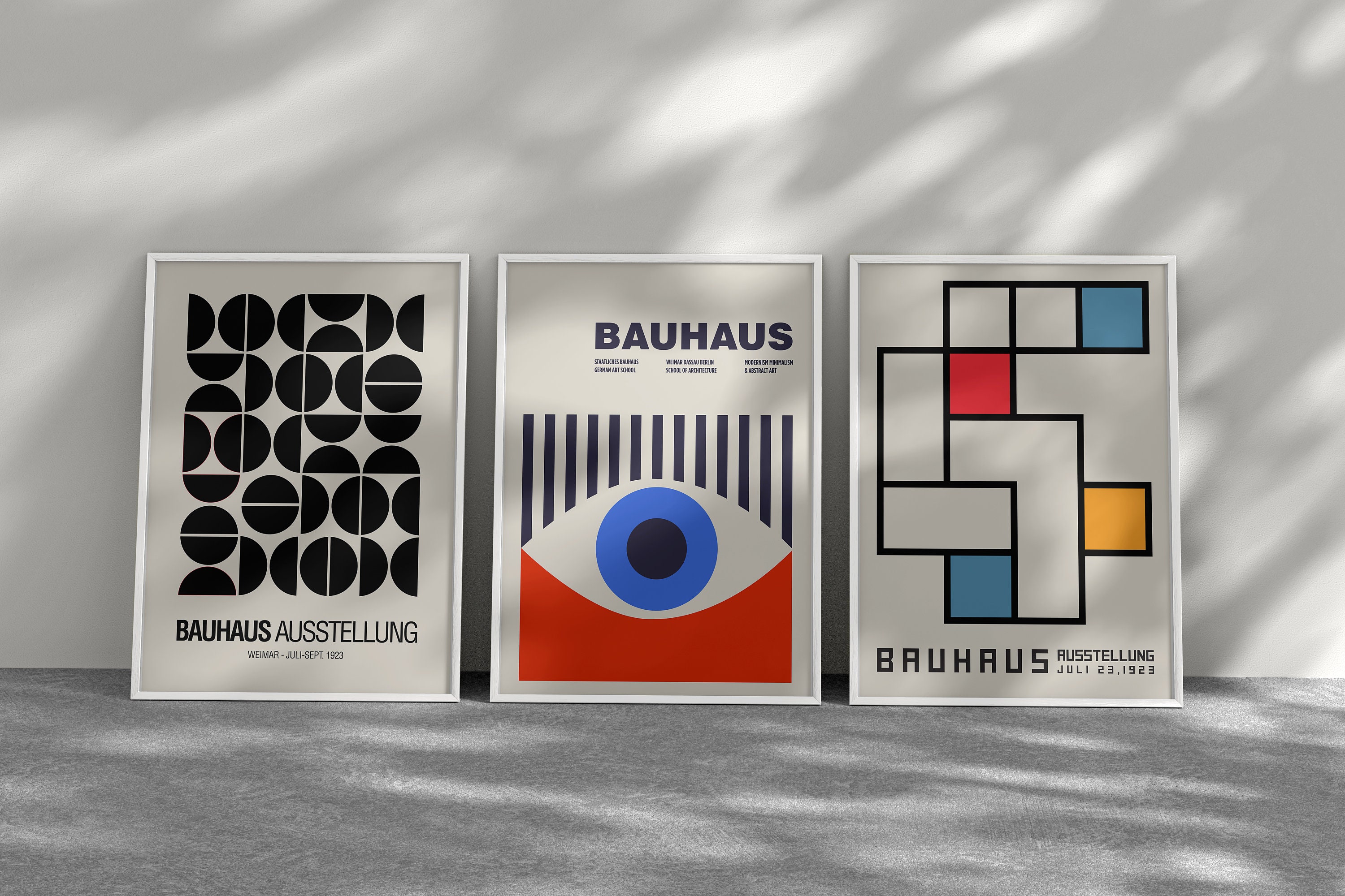 Set of 3 Bauhaus Posters | Gallery Wall Art | Instant Download ...