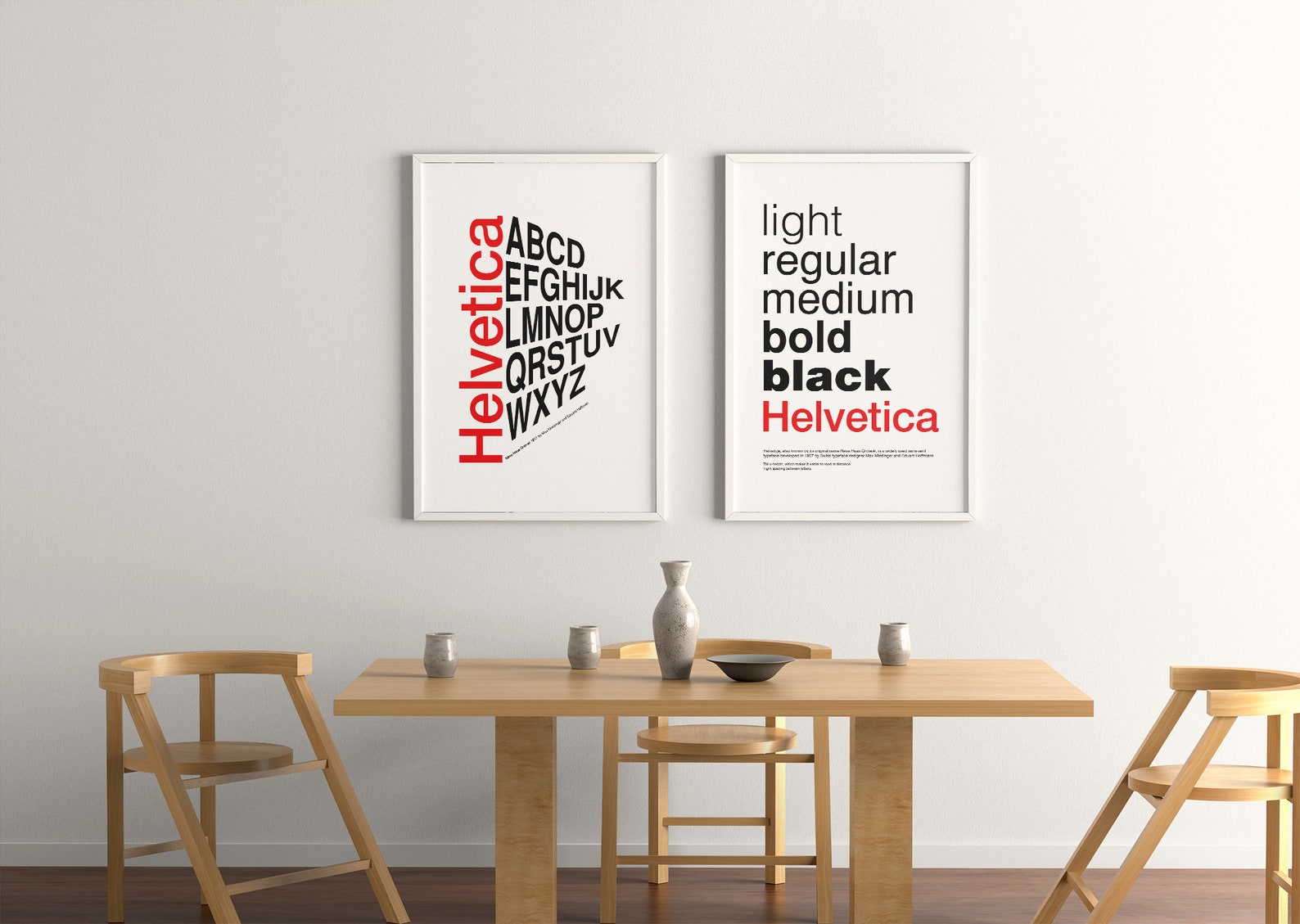 Set of 3 Helvetica Alphabet | Wall Art | Minimalist| Typographic Poster ...