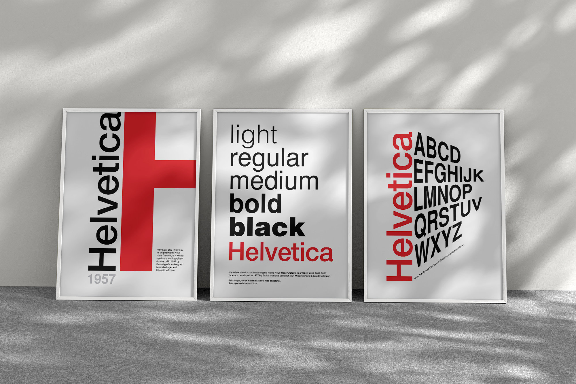 Set of 3 Helvetica Alphabet | Wall Art | Minimalist| Typographic Poster ...