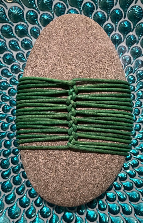 Extra Large Zen Stitched Spine Wrapped Stone | Etsy