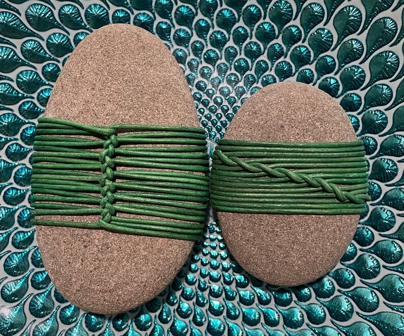 Extra Large Zen Stitched Spine Wrapped Stone | Etsy