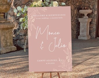 Bilingual Welcome Sign Wedding - Etsy