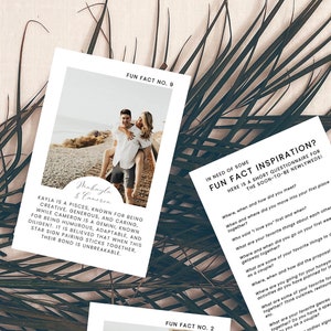Couple Fun Fact Cards, Wedding Fun Facts, Wedding and Bridal Shower ...