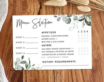 Wedding Rsvp Menu Choice Card - Etsy UK