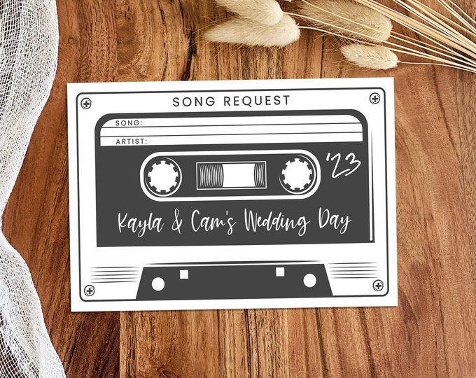 Song Request Cards, Song Request Insert Card Template for DIY Wedding ...