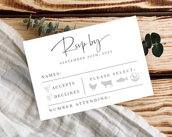 Rsvp Meal Options - Etsy