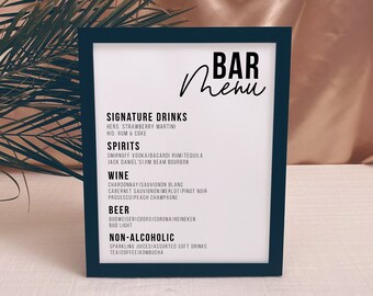 Bar Menu Template - Etsy