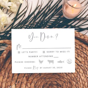 Menu Selection Card Template Printable Wedding RSVP Menu Card - Etsy