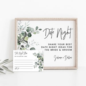 Editable Date Night Ideas Cards & Sign Templates Date Night | Etsy