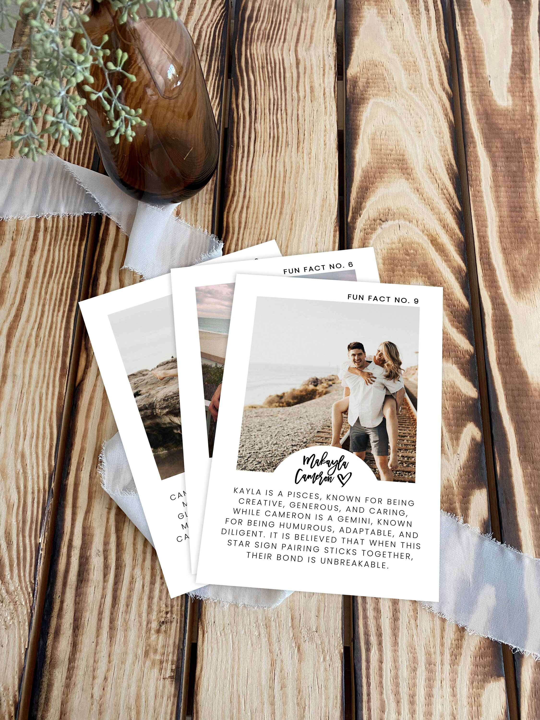 Couple Fun Fact Cards Wedding Fun Facts Wedding and Bridal - Etsy