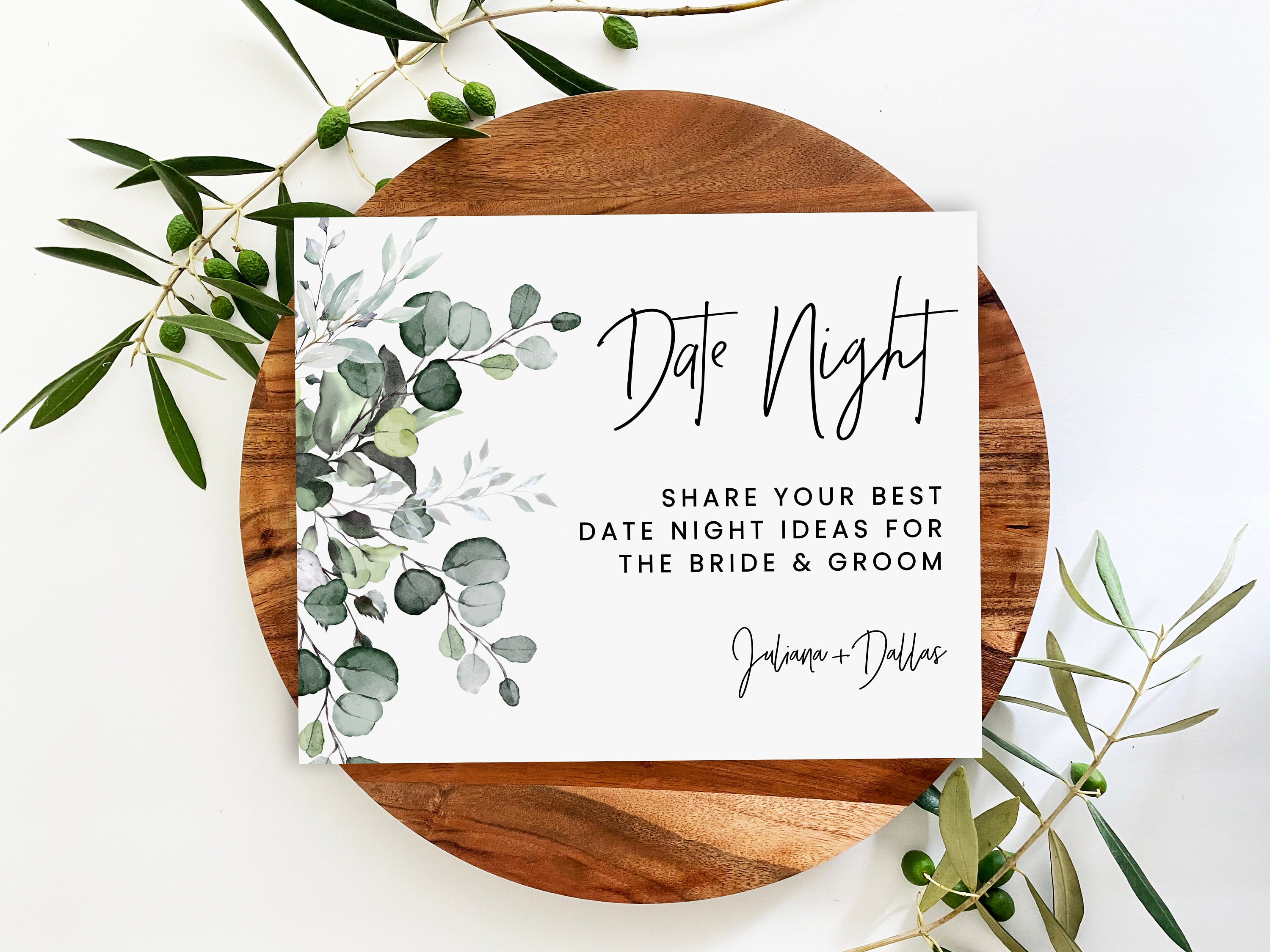 Editable Date Night Ideas Cards & Sign Templates Date Night | Etsy