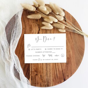 Menu Selection Card Template Printable Wedding RSVP Menu Card - Etsy