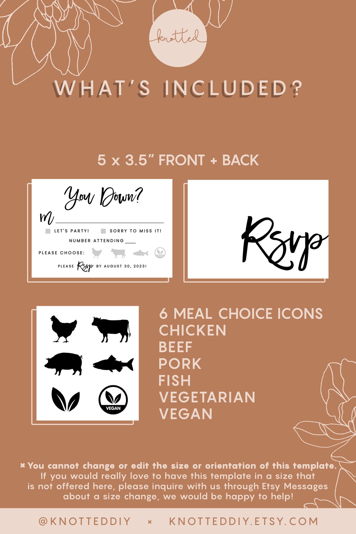 Menu Selection Card Template Printable Wedding RSVP Menu Card | Etsy