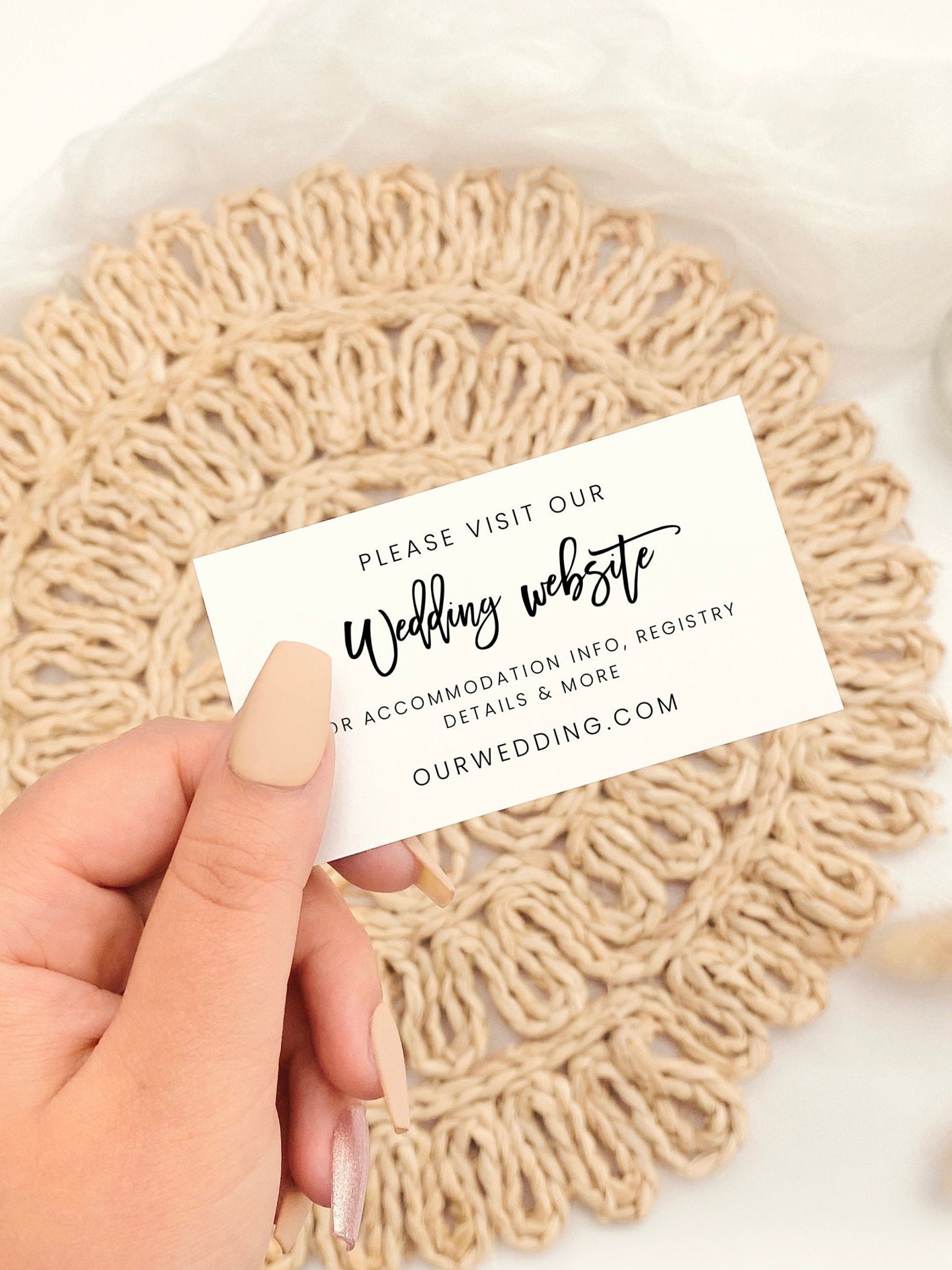 Printable Wedding Website Card Template Accommodation Details - Etsy