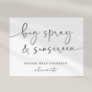 Sunscreen and Bug Spray Sign, Outdoor Wedding Ideas, Be Smitten Not ...