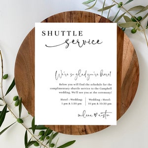 Wedding Shuttle Service Sign, Wedding Transportation Sign, Shuttle ...