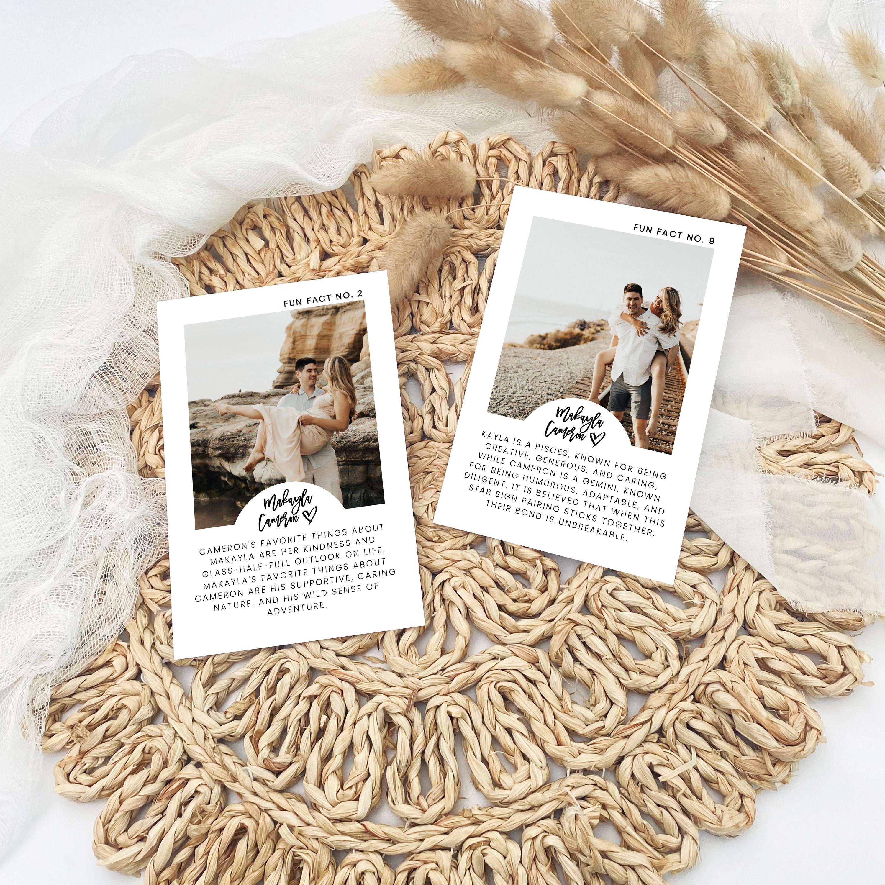 Couple Fun Fact Cards Wedding Fun Facts Wedding and Bridal - Etsy