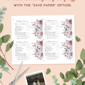 Menu Selection Card Template Printable Wedding RSVP Menu Card - Etsy