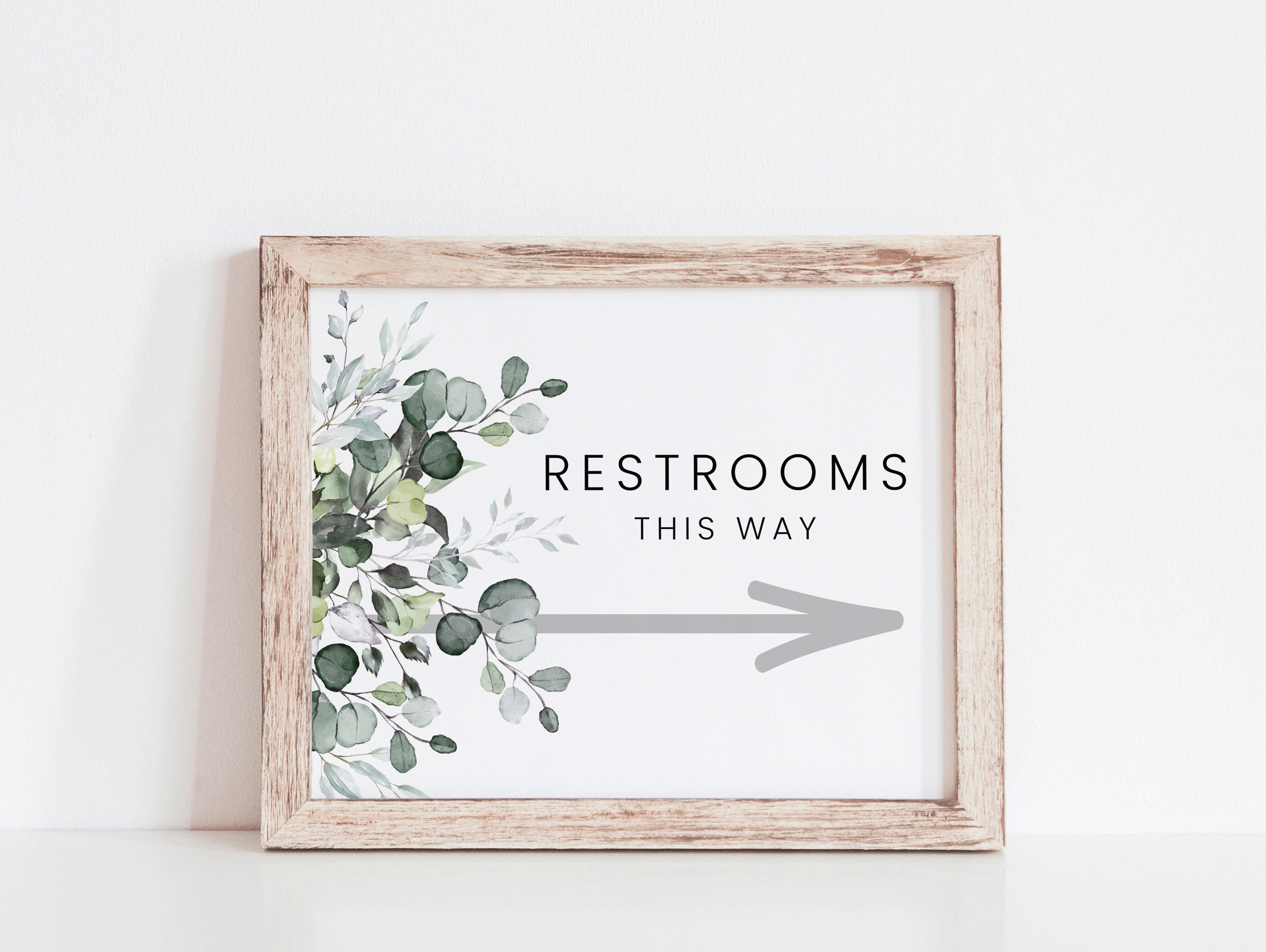 Directional Restroom This Way Sign, Printable Arrow Sign, Instant ...