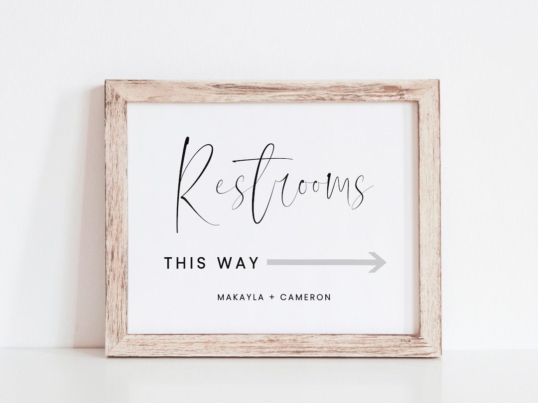 Restrooms This Way 8x10 Printable Wedding Sign Directional - Etsy