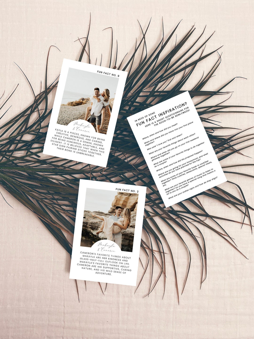 Couple Fun Fact Cards, Wedding Fun Facts, Wedding and Bridal Shower ...