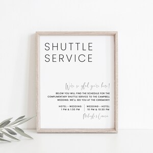 Wedding Shuttle Service Sign, Wedding Transportation Sign, Shuttle ...