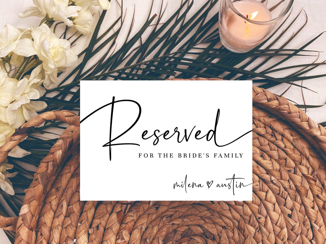 Editable Reserved Sign Wedding Template Reserved Seating - Etsy
