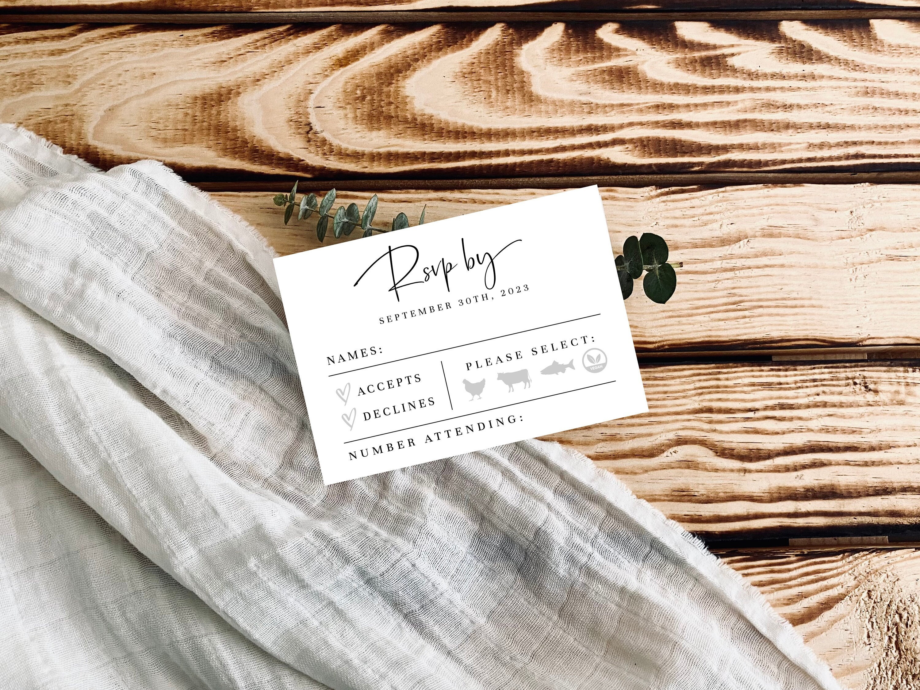 Menu Selection Card Template Printable Wedding RSVP Menu Card | Etsy