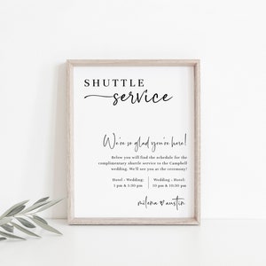 Wedding Shuttle Service Sign Wedding Transportation Sign - Etsy