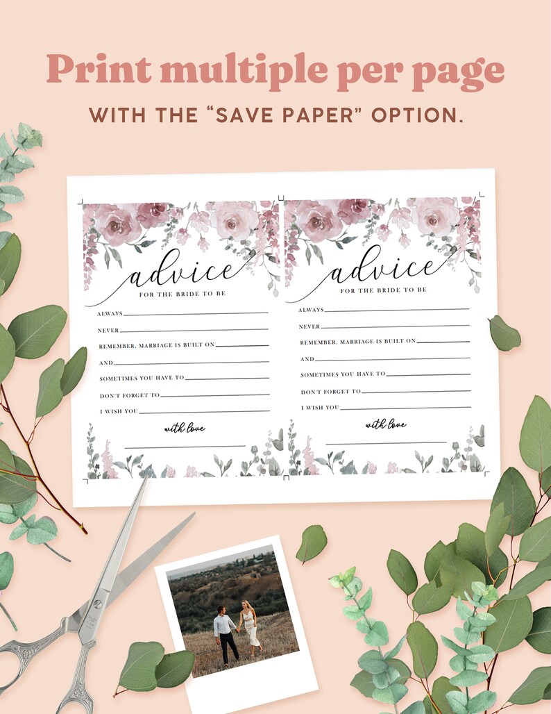 Printable Advice Cards Advice for the Bride to Be Bridal - Etsy