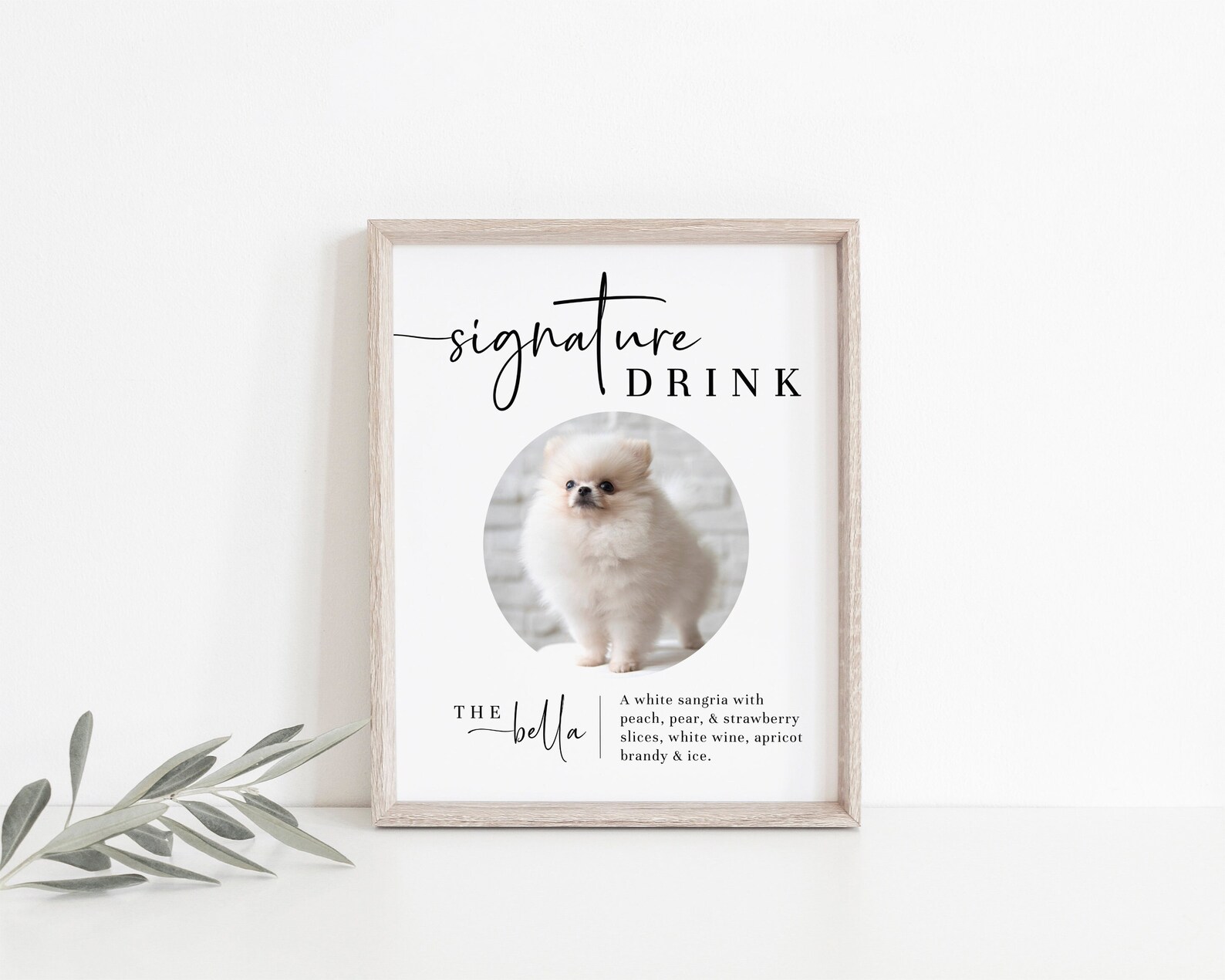 Printable Pet Signature Drink Sign Dog Signature Cocktail | Etsy