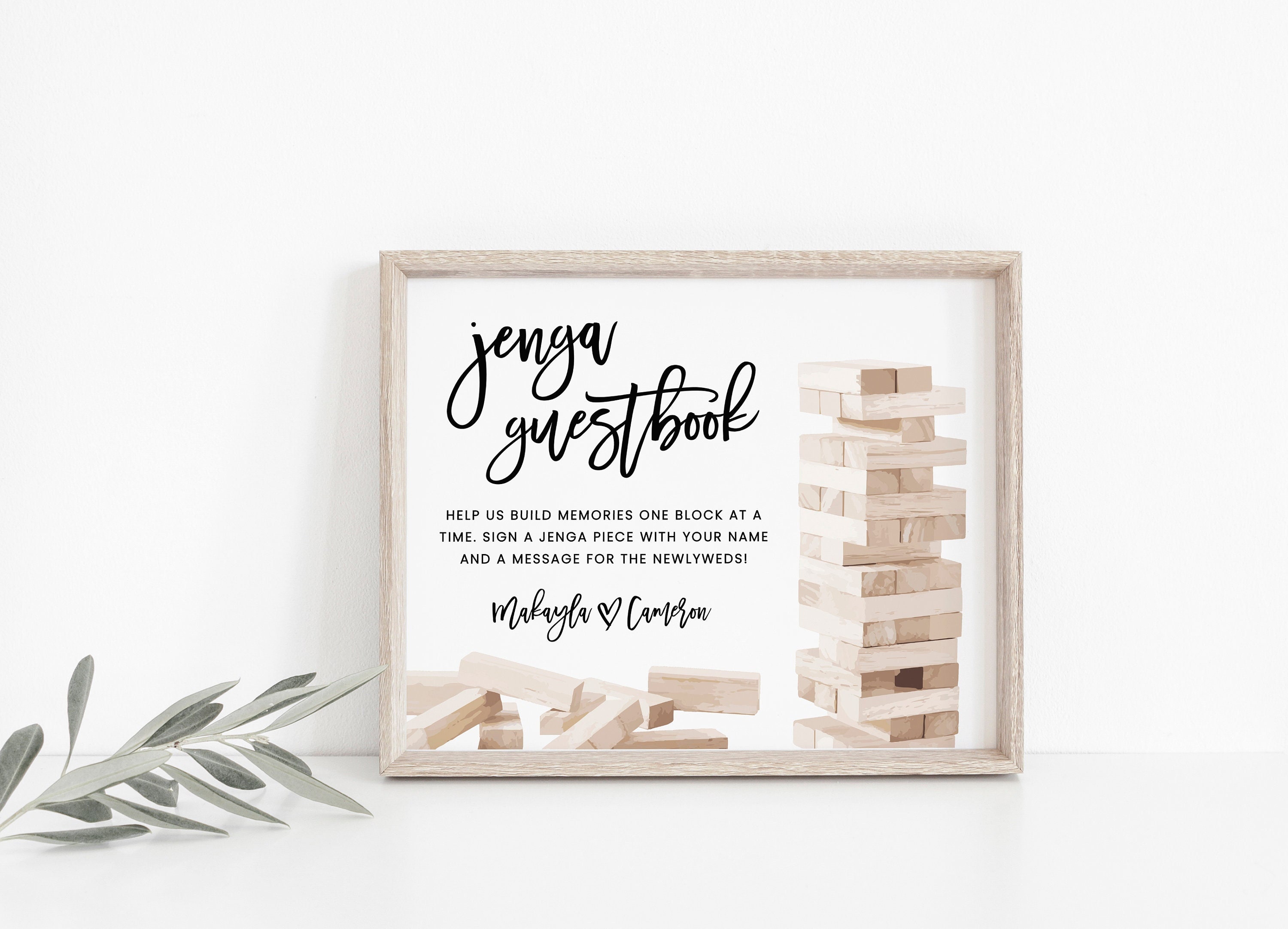 Templates Paper & Party Supplies Printable Jenga Guestbook Template ...