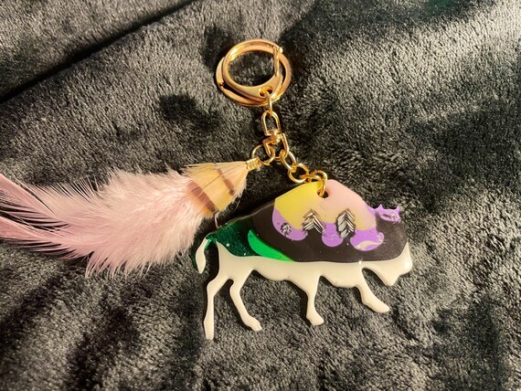 Buffalo Keychain. Bison. - Etsy