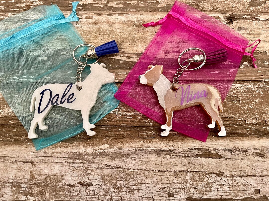 Pitbull Keychain. Pibble. Dog - Etsy