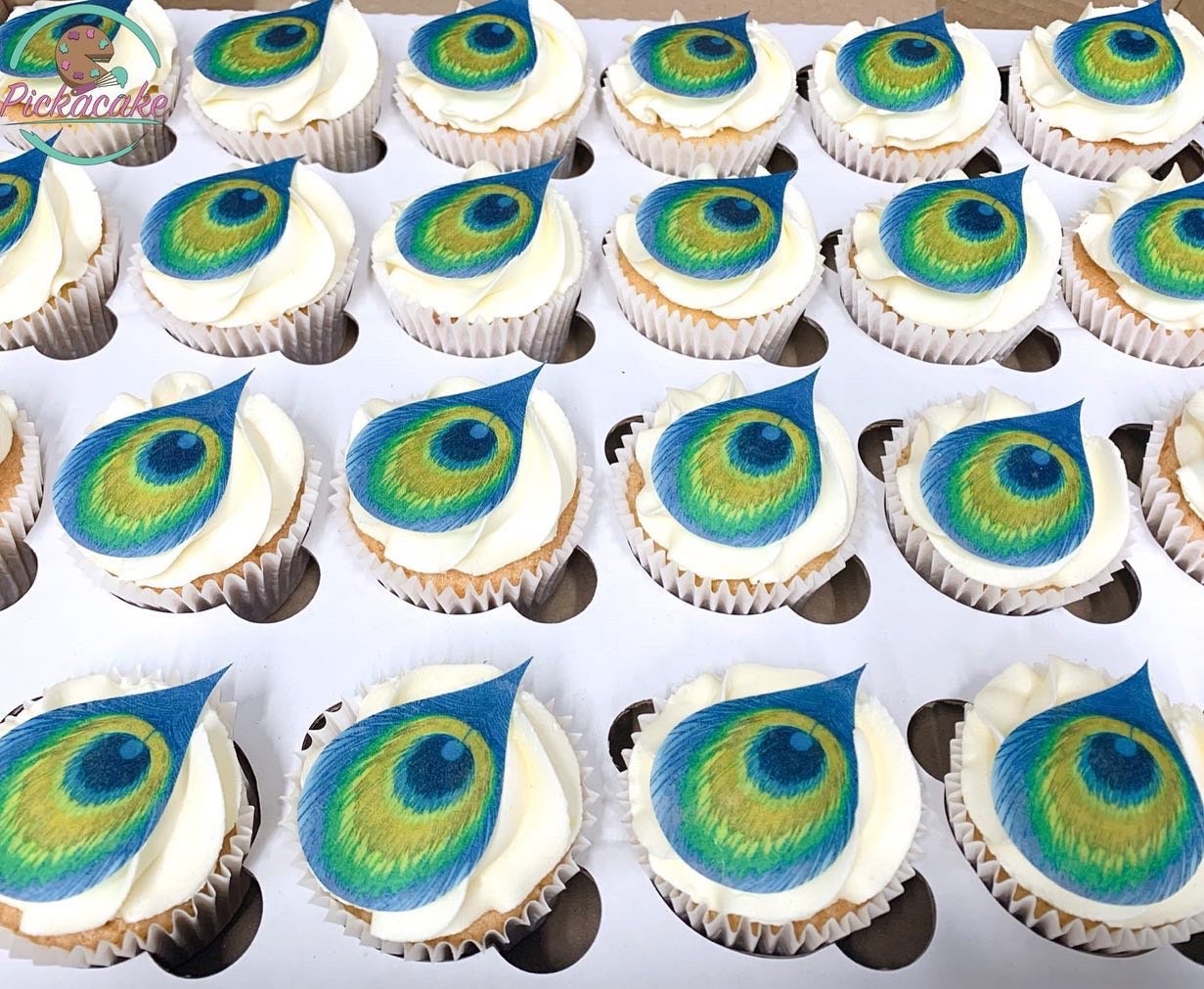 30 Pre Cut Edible Wafer Paper/rice Paper Peacock Feathers/eyes - Etsy UK