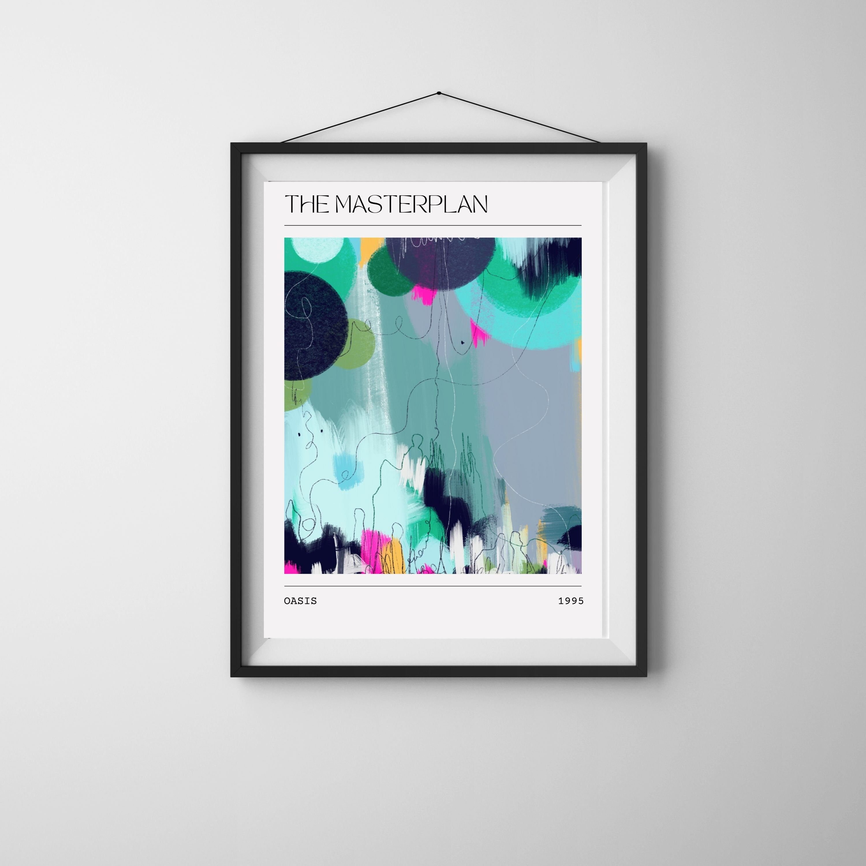 Music Poster Oasis the Masterplan Abstract Interpretation Art Print Synesthesia Art Indie Music ...