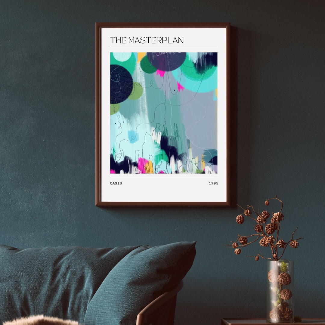 Music Poster Oasis the Masterplan Abstract Interpretation Art Print Synesthesia Art Indie Music ...